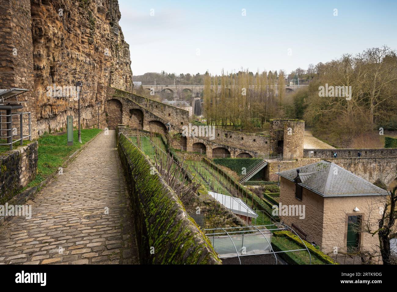 Arcades and Walkway at Stierchen Bridge with Flanking Tower ...
