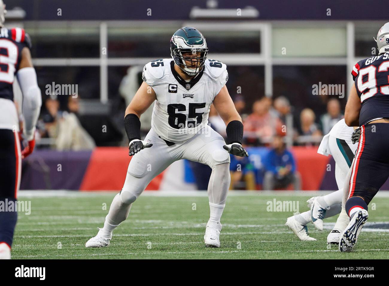 Philadelphia Eagles offensive tackle Lane Johnson looks to block ...