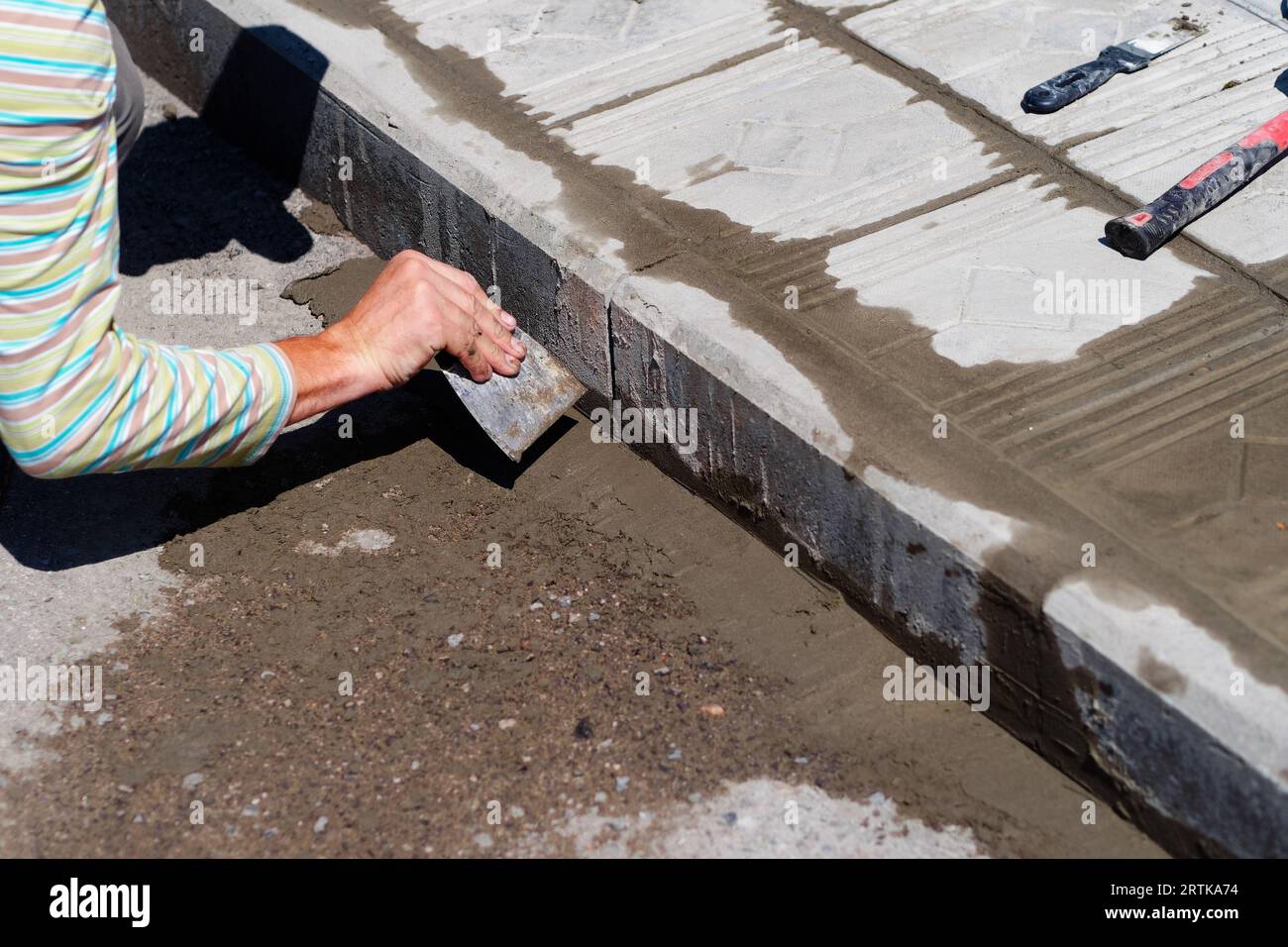 Concrete slabs on road close hi-res stock photography and images - Alamy