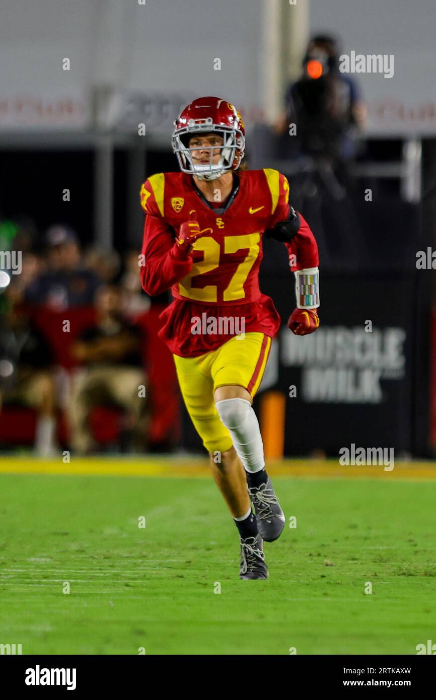 LOS ANGELES, CA - SEPTEMBER 09: USC Trojans safety Bryson Shaw (27 ...