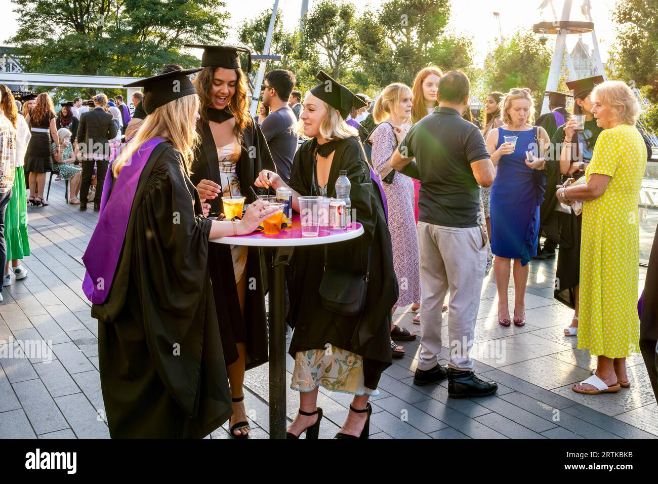 Degree Students Celebrating At Their Graduation Ceremony, The Southbank ...