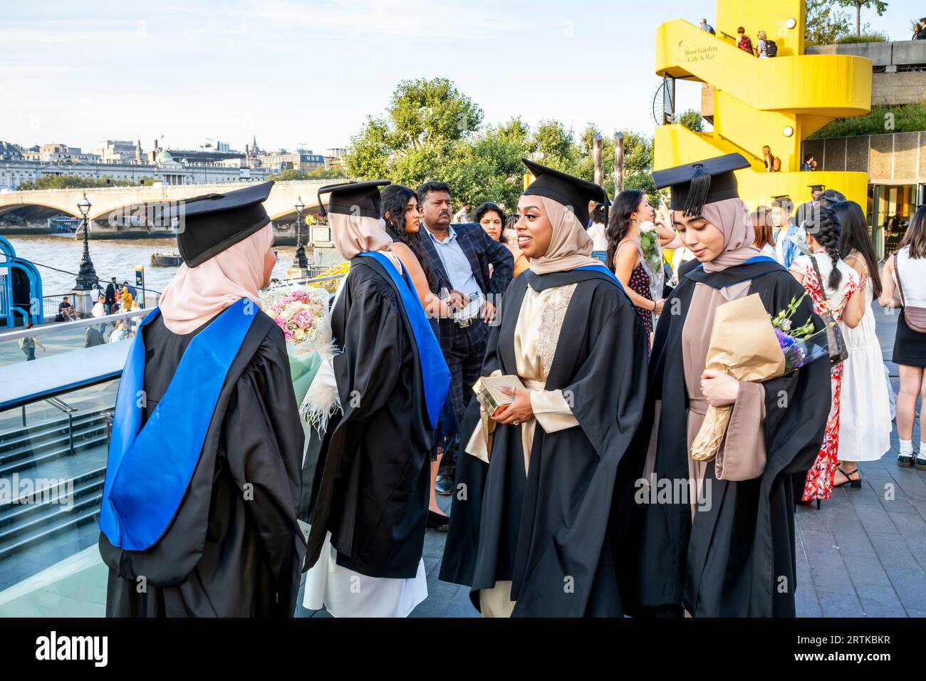 Degree Students At Their Graduation Ceremony, The Southbank, London, UK ...