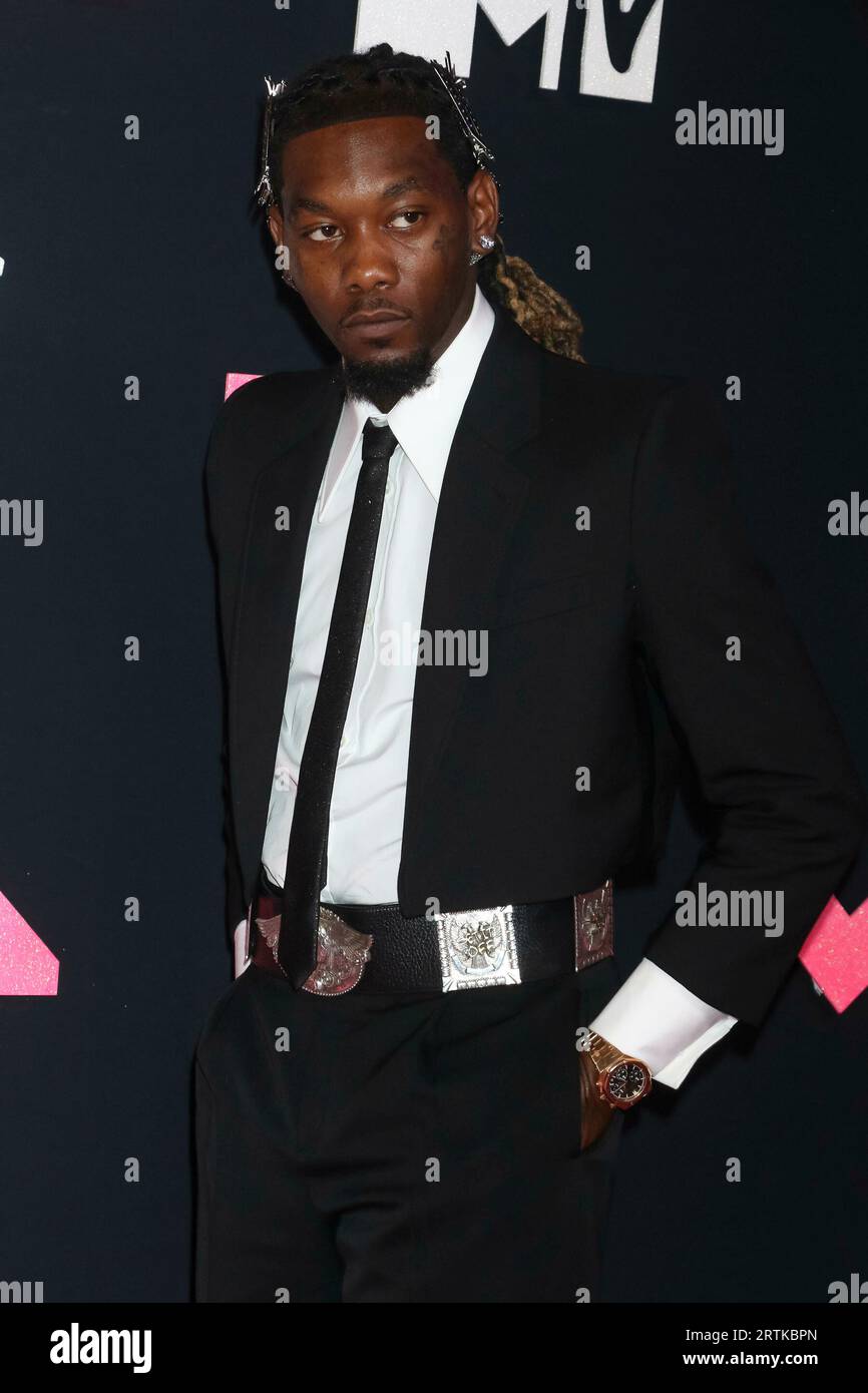 Offset arrives on the pink carpet of the 2023 MTV Video Music Awards, VMAs, at Prudential Center ...