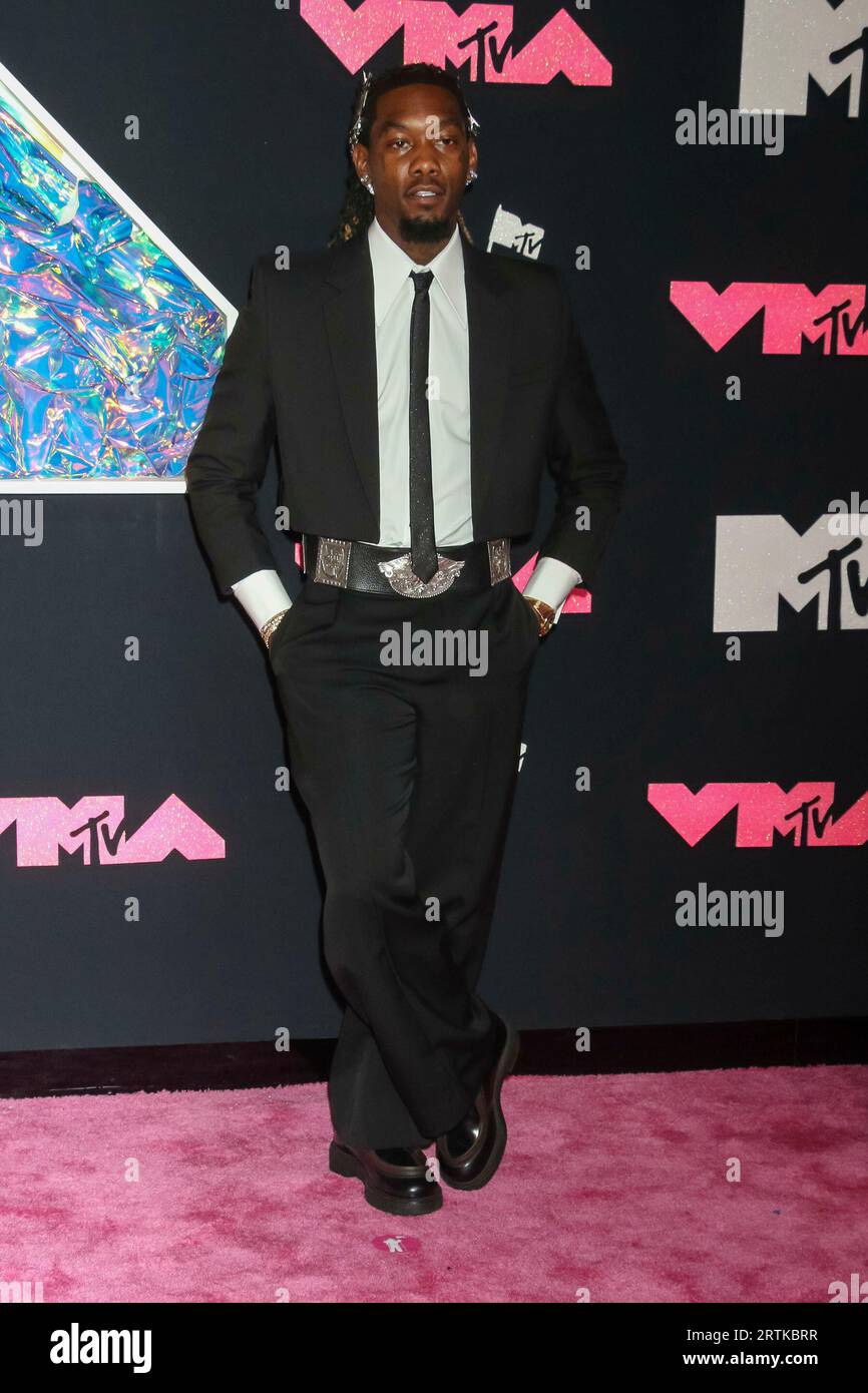 Offset arrives on the pink carpet of the 2023 MTV Video Music Awards, VMAs, at Prudential Center ...