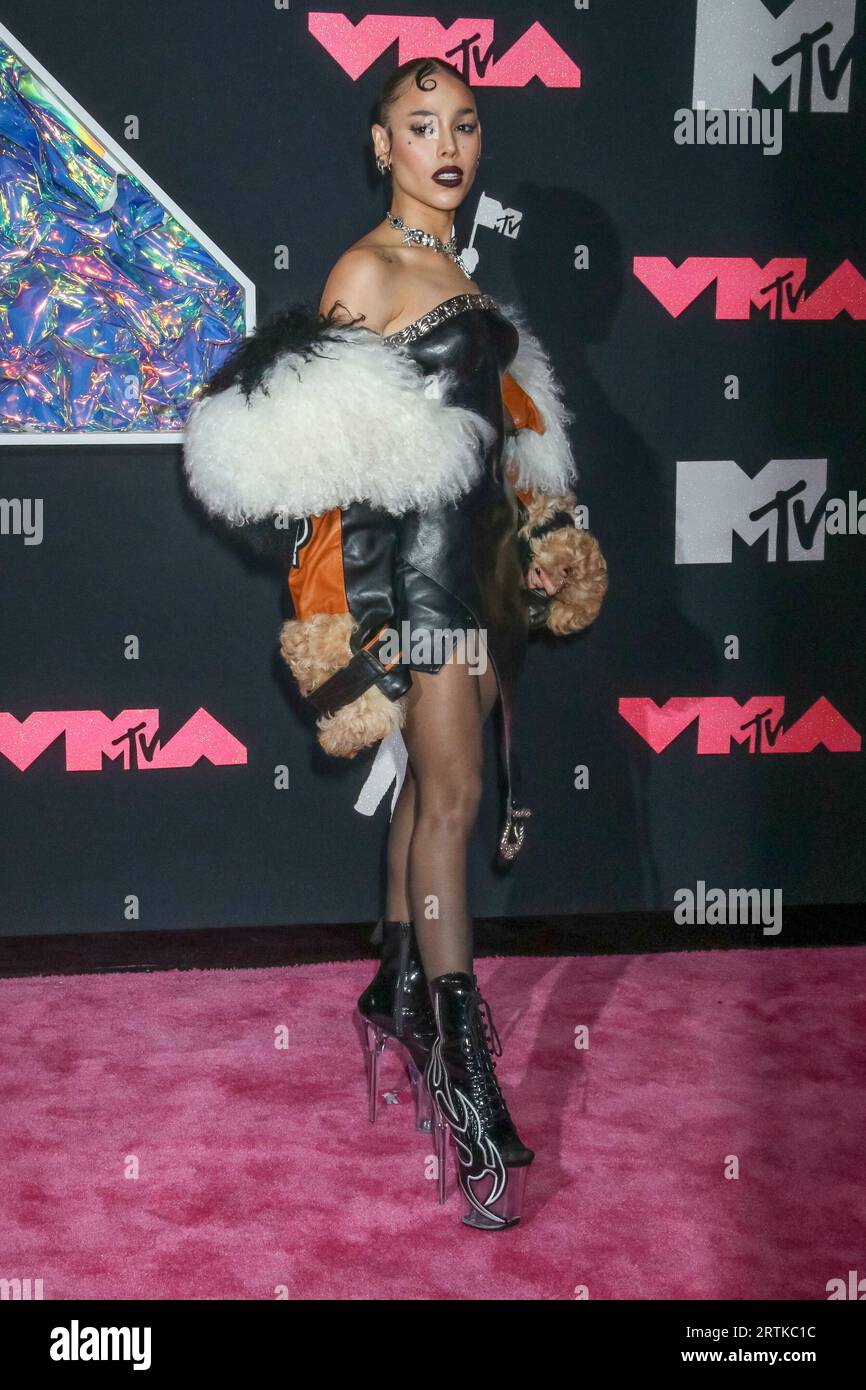Danna Paola arrives on the pink carpet of the 2023 MTV Video Music Awards, VMAs, at Prudential ...