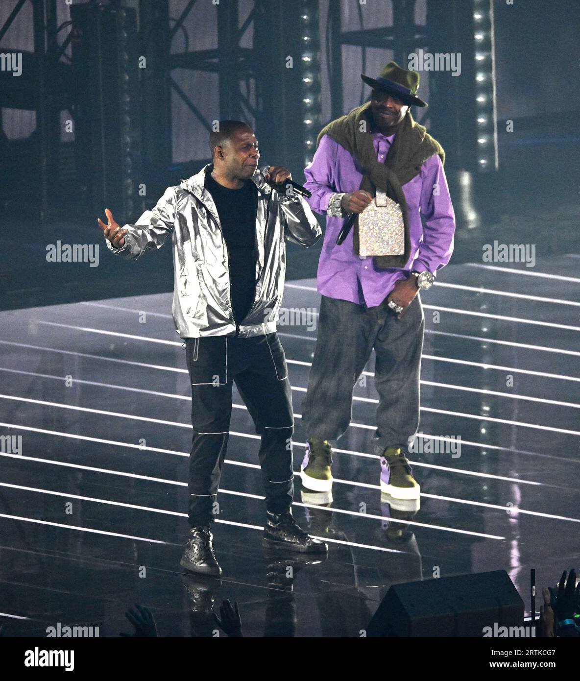 Newark, USA. 12th Sep, 2023. Doug E. Fresh, Slick Rick perform onstage ...