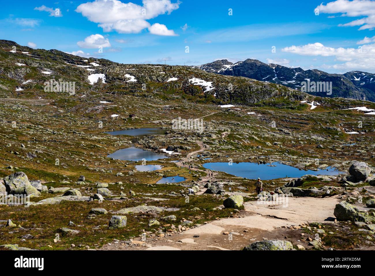 Cross country scene on the route to Trolltunga, near Tyssedal, Vestland ...
