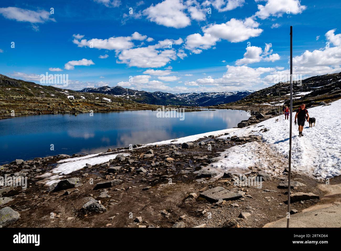 Cross country scene on the route to Trolltunga, near Tyssedal, Vestland ...