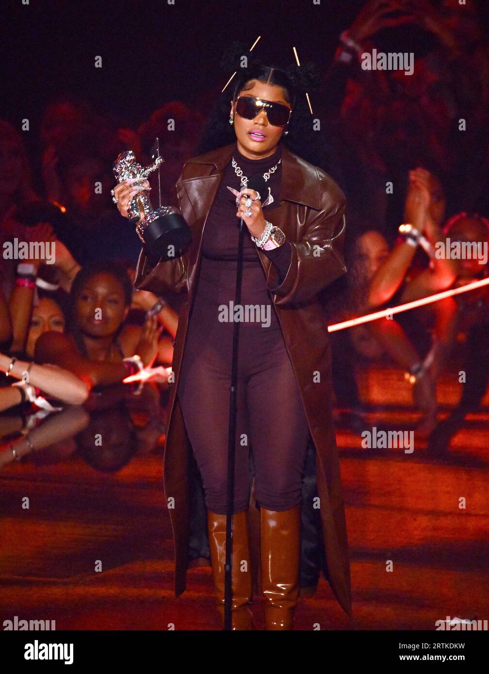Newark, USA. 12th Sep, 2023. Nicki Minaj accepts the Best Hip Hop award ...