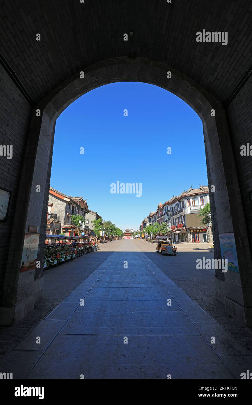 Chinese traditional ancient city, gate architectural landscape, North ...