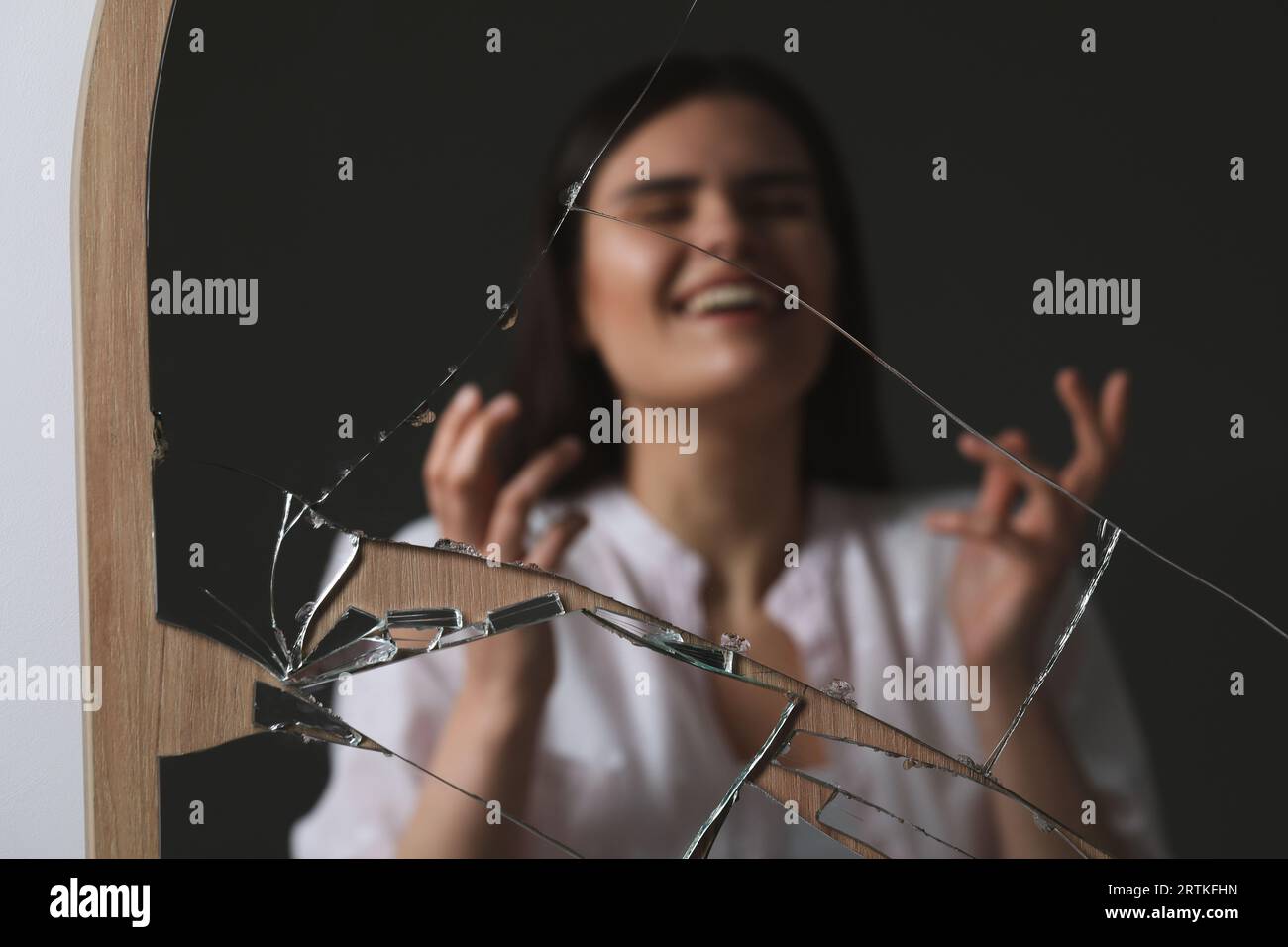 Shattered mirror reflection hi-res stock photography and images - Alamy