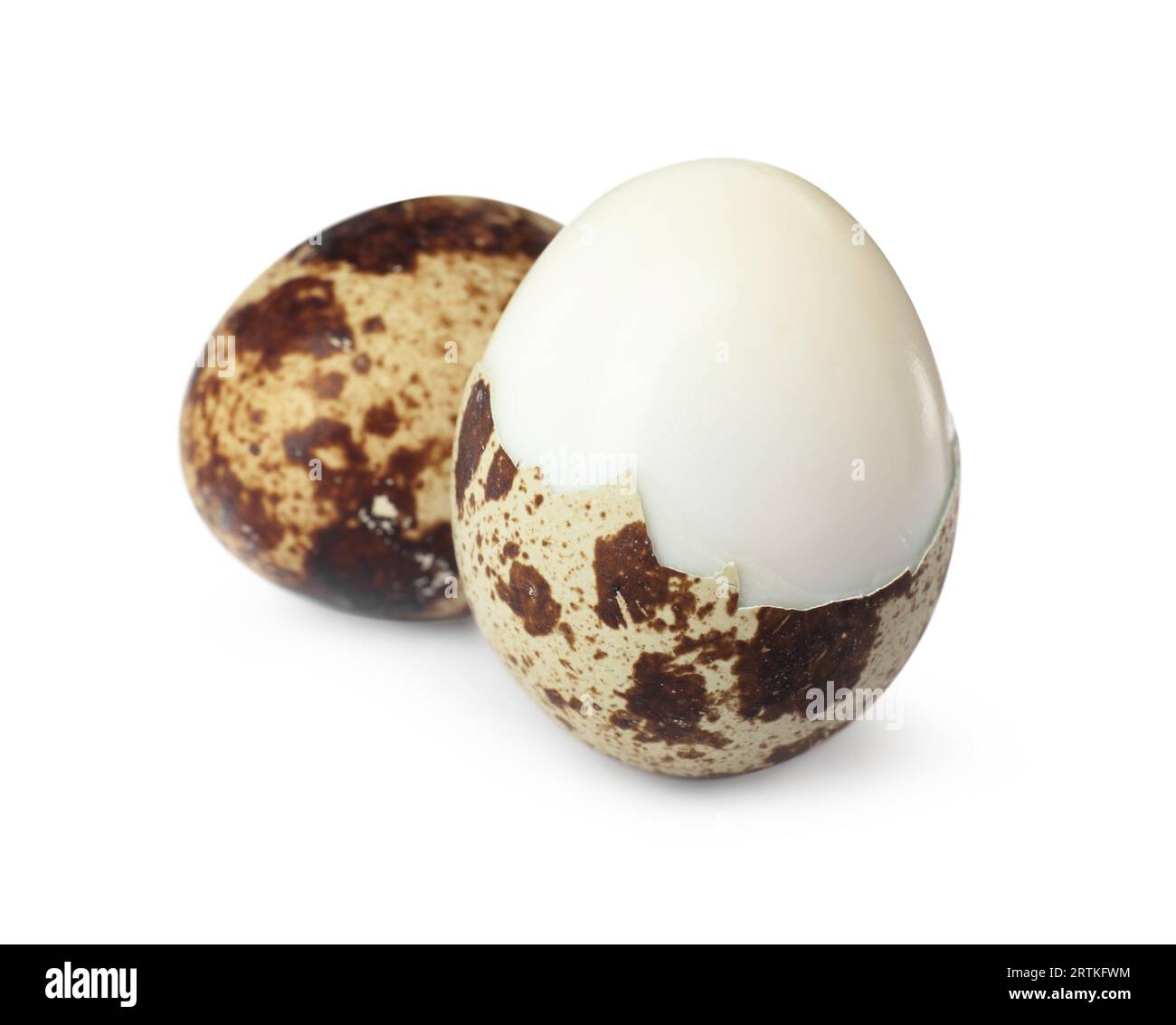 Boiled quail eggs in shell isolated on white Stock Photo - Alamy