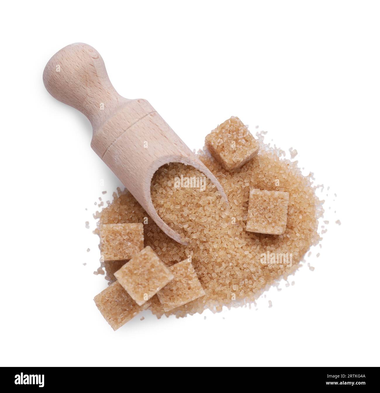 Different types of brown sugar isolated on white, top view Stock Photo ...