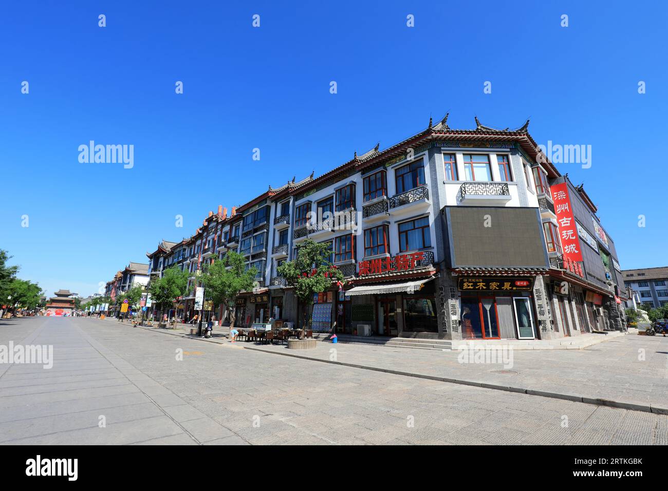 Luanzhou ancient city, commercial street, architectural scenery, North ...