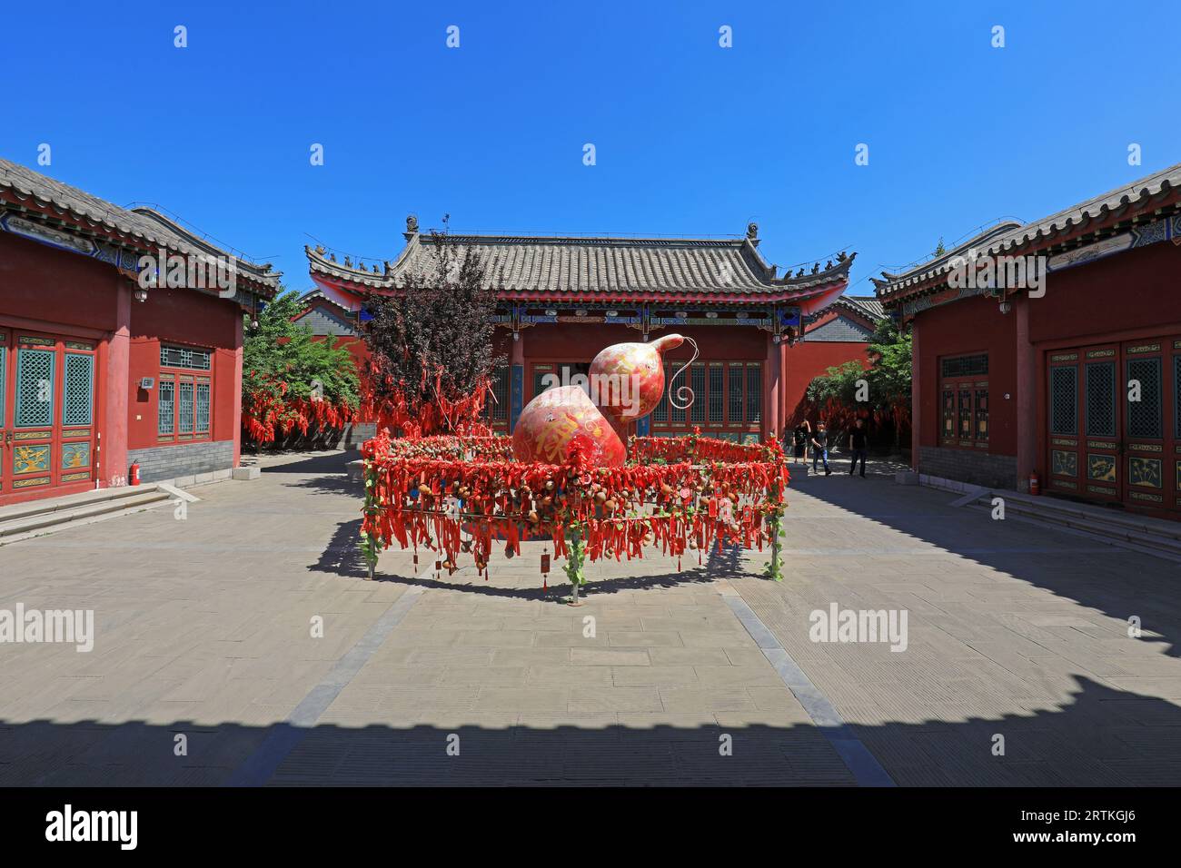 The giant gourd sculpture is in a temple in North China Stock Photo - Alamy