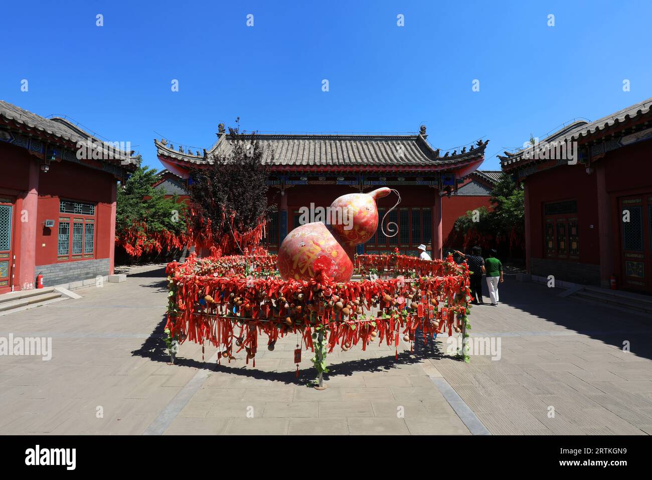 The giant gourd sculpture is in a temple in North China Stock Photo - Alamy