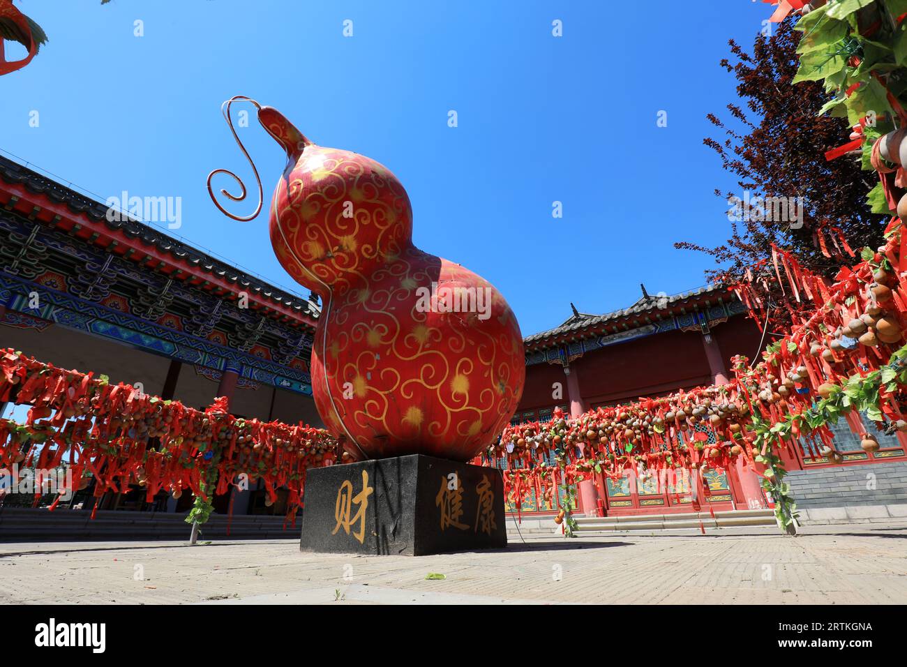 The giant gourd sculpture is in a temple in North China Stock Photo - Alamy