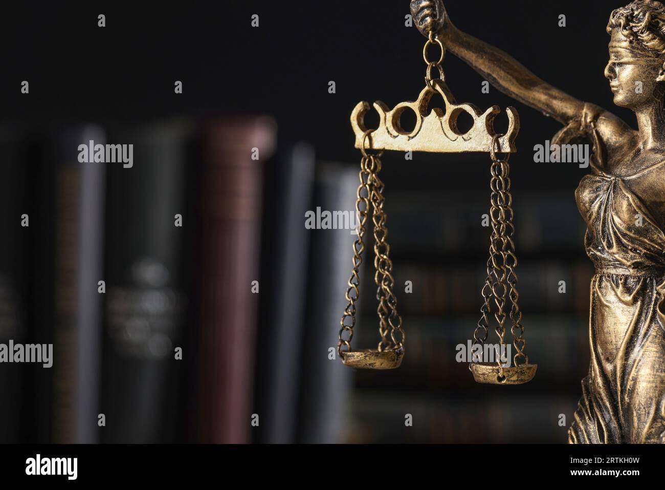 Symbol of fair treatment under law. Statue of Lady Justice against ...