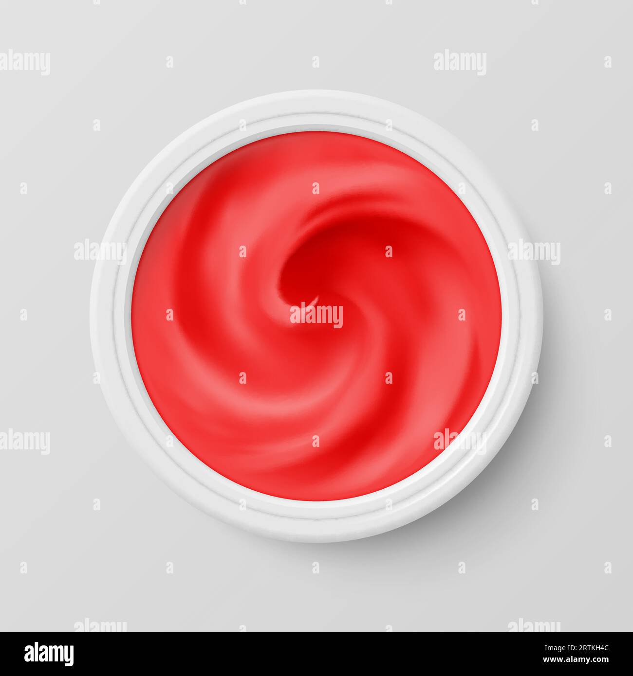 Red Cosmetics Cream in Package Container Top View. Cosmetic Product for ...