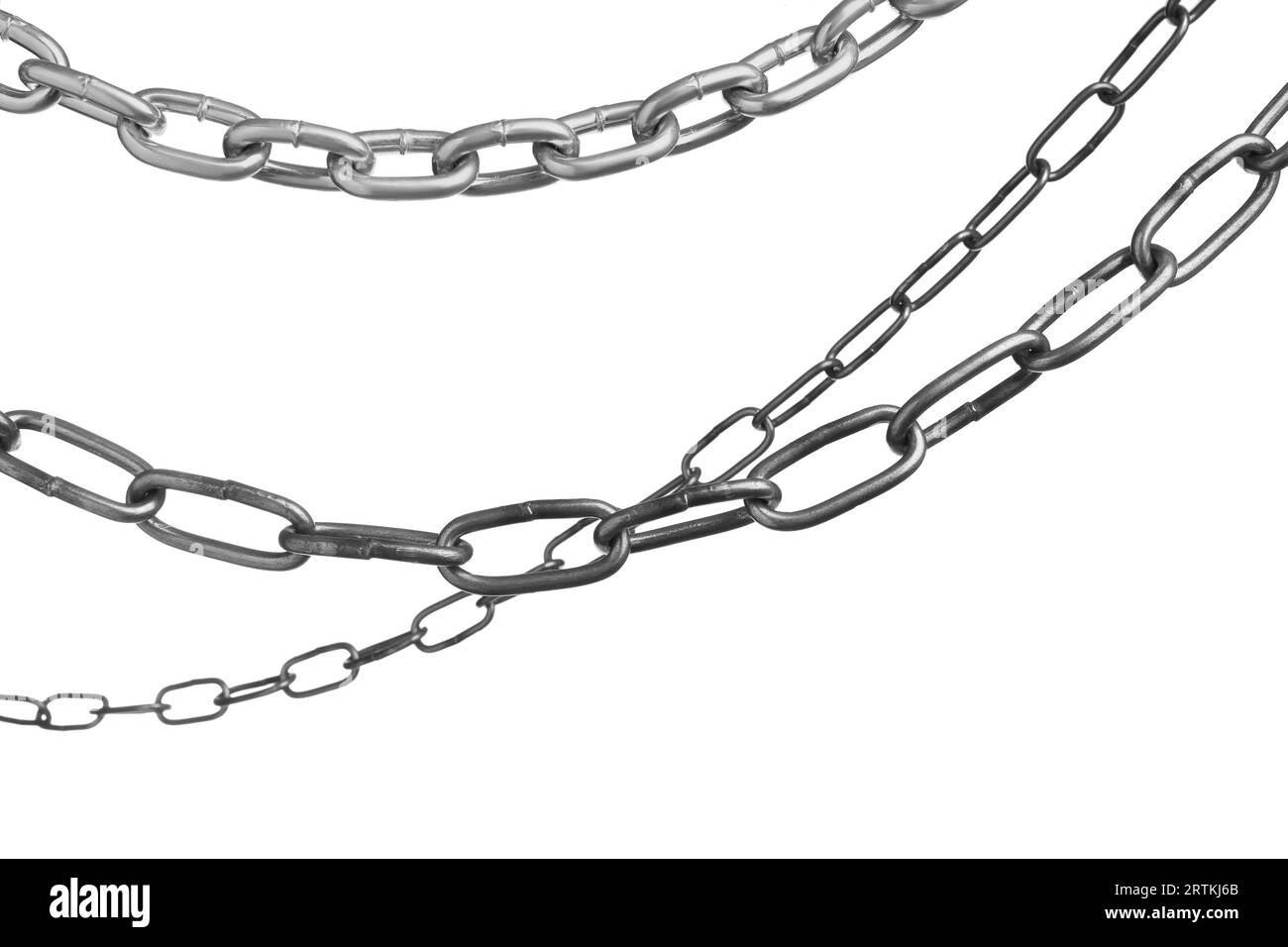 Three common metal chains isolated on white Stock Photo - Alamy