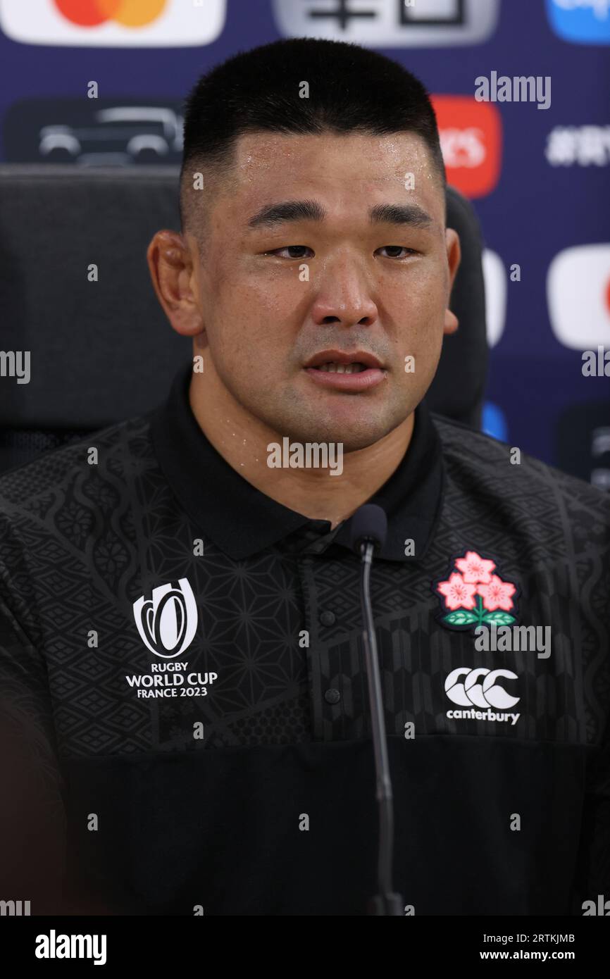 Jiwon Gu (JPN) attends a press conference during the 2023 Rugby World ...
