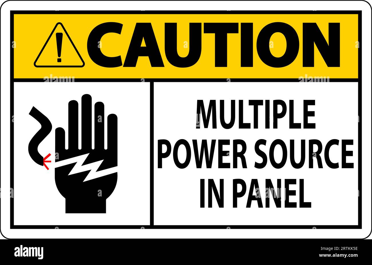 Caution Sign Multiple Power Source In Panel Stock Vector Image & Art ...