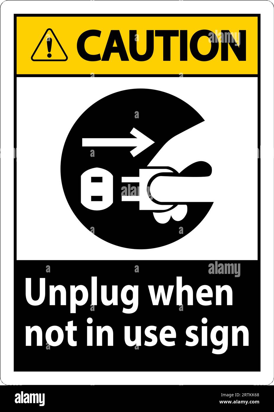 Caution Unplug When Not In Use Symbol Sign Stock Vector Image & Art - Alamy