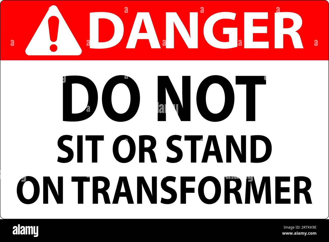 Danger Sign - Do Not Sit Or Stand On Transformer Stock Vector Image ...