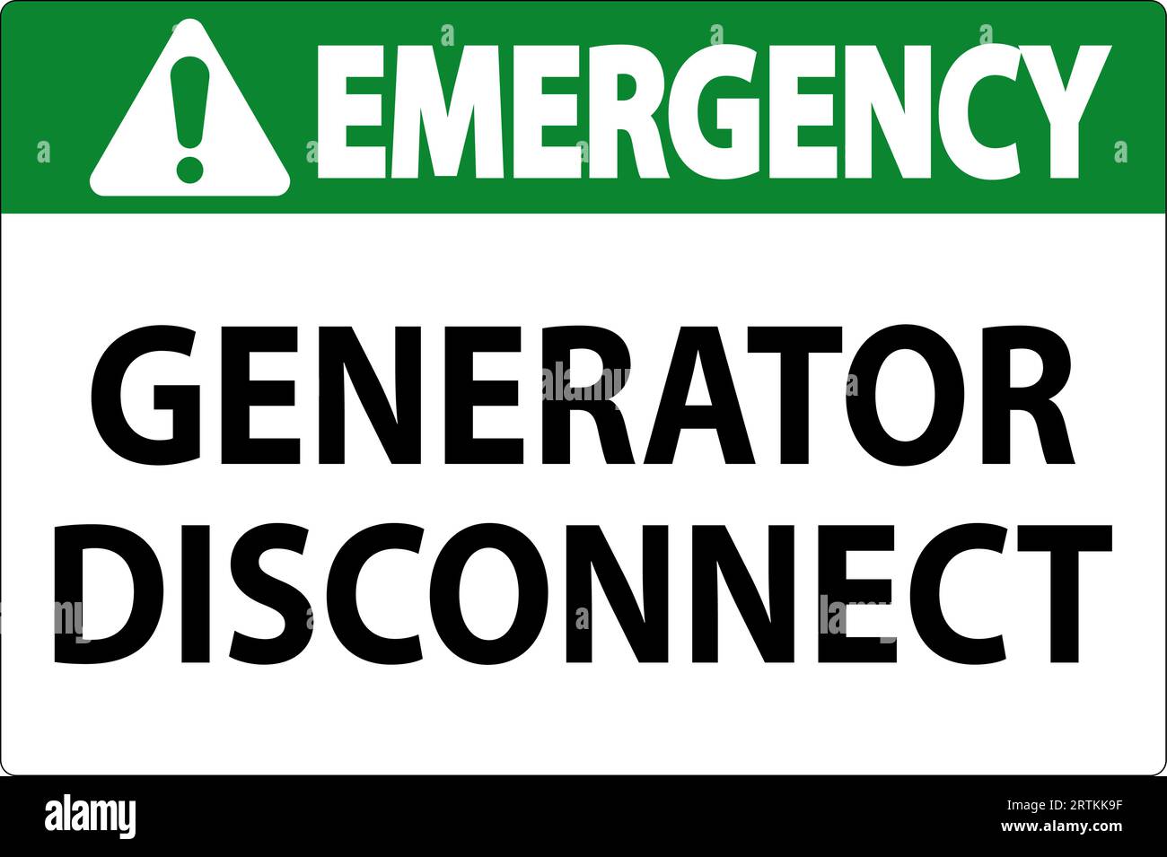 Emergency Sign Generator Disconnect Stock Vector Image & Art - Alamy