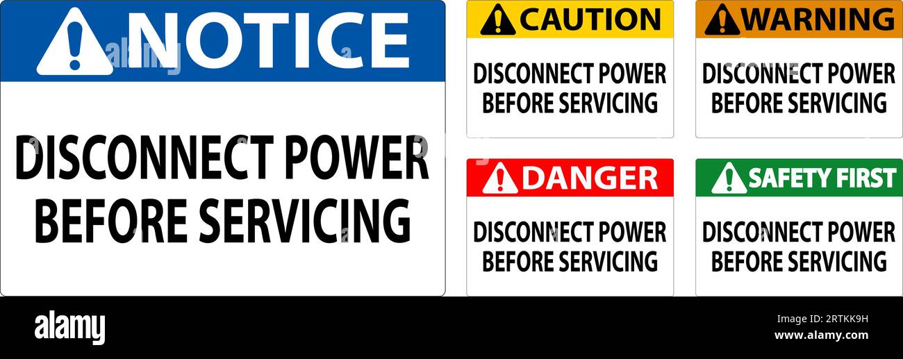 Danger Sign Disconnect Power Before Servicing Stock Vector Image & Art ...