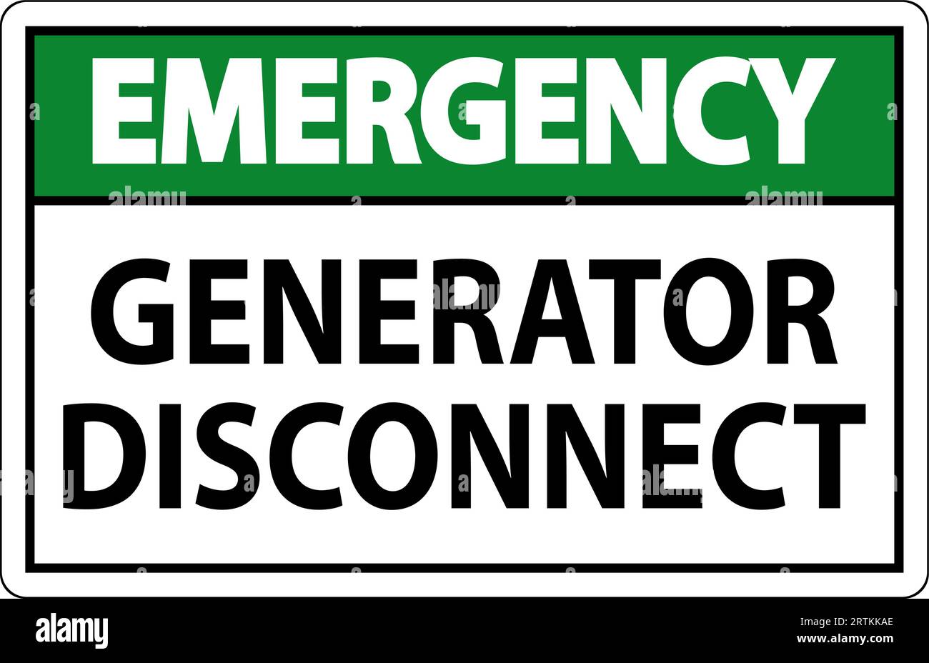 Emergency Sign Generator Disconnect Stock Vector Image & Art - Alamy