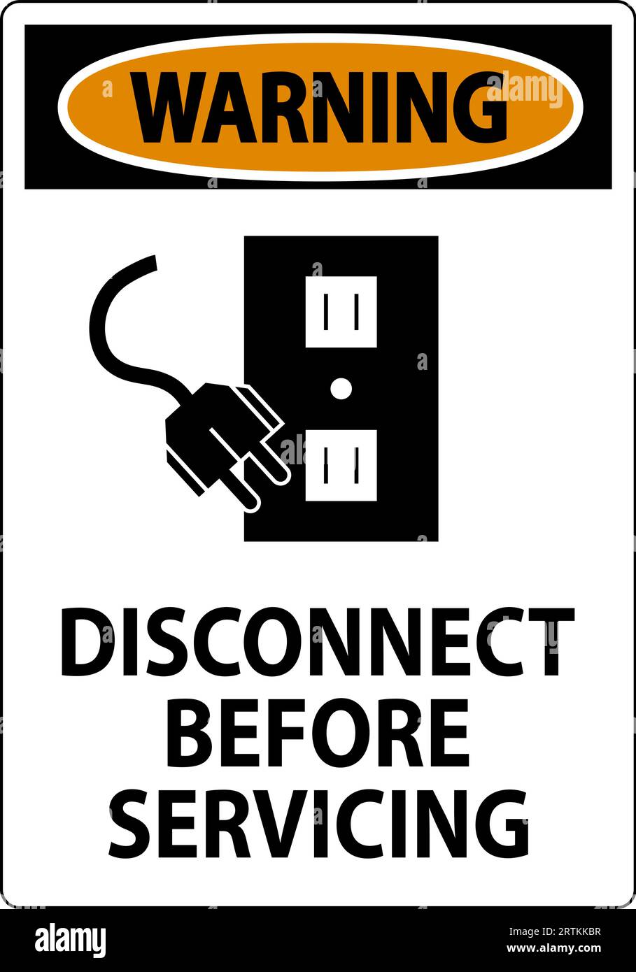Warning Sign Disconnect Before Servicing Stock Vector Image & Art - Alamy