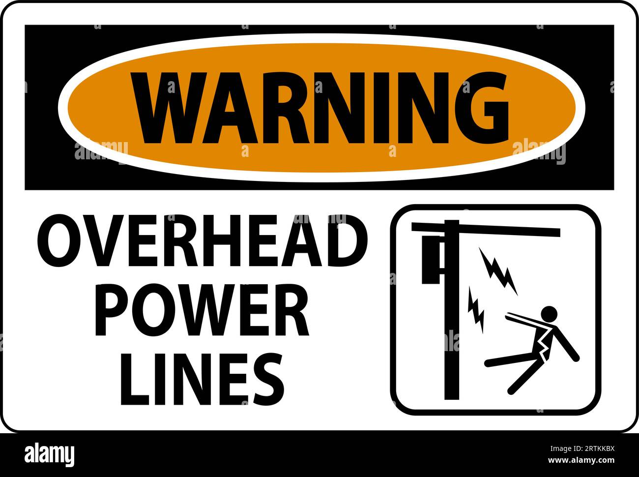 Warning Sign Overhead Power Lines Stock Vector Image & Art - Alamy