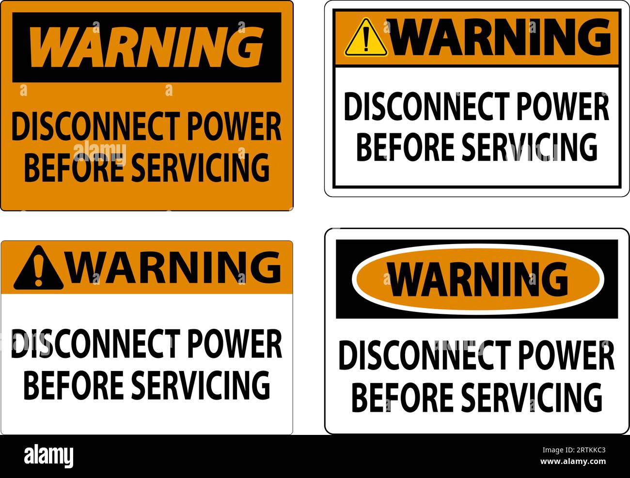 Warning Sign Disconnect Power Before Servicing Stock Vector Image & Art ...