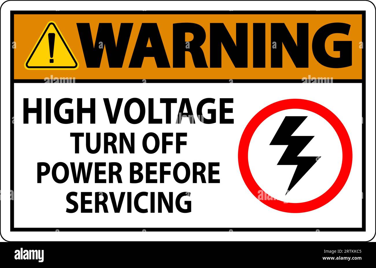 Warning Sign High Voltage - Turn Off Power Before Servicing Stock ...