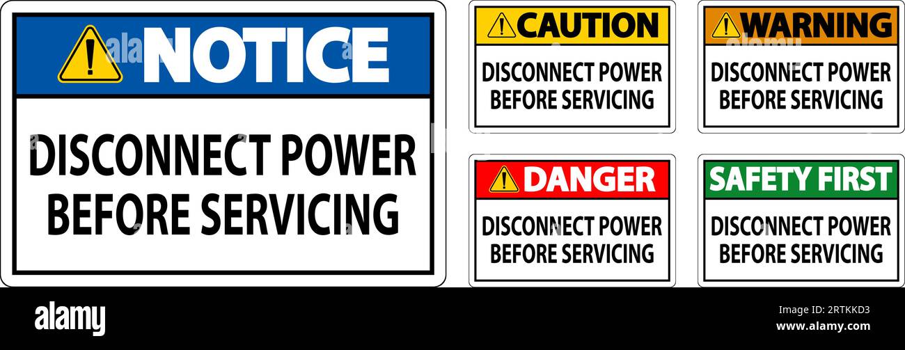 Danger Sign Disconnect Power Before Servicing Stock Vector Image & Art ...