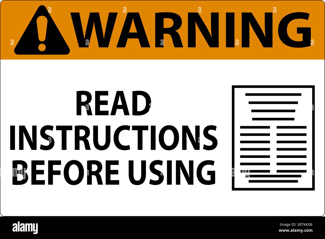 Warning Machine Sign Read Instructions Before Using Stock Vector Image ...