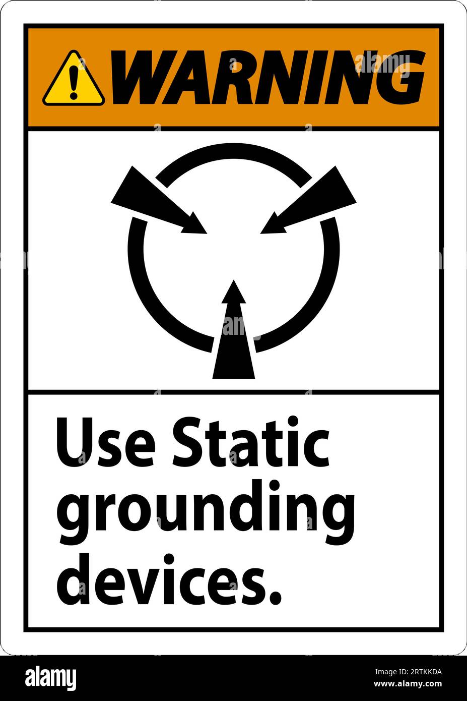 Warning Sign Use Static Grounding Devices Stock Vector Image & Art - Alamy
