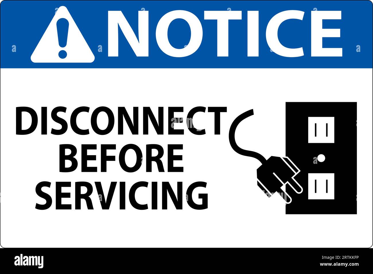 Notice Sign Disconnect Before Servicing Stock Vector Image & Art - Alamy