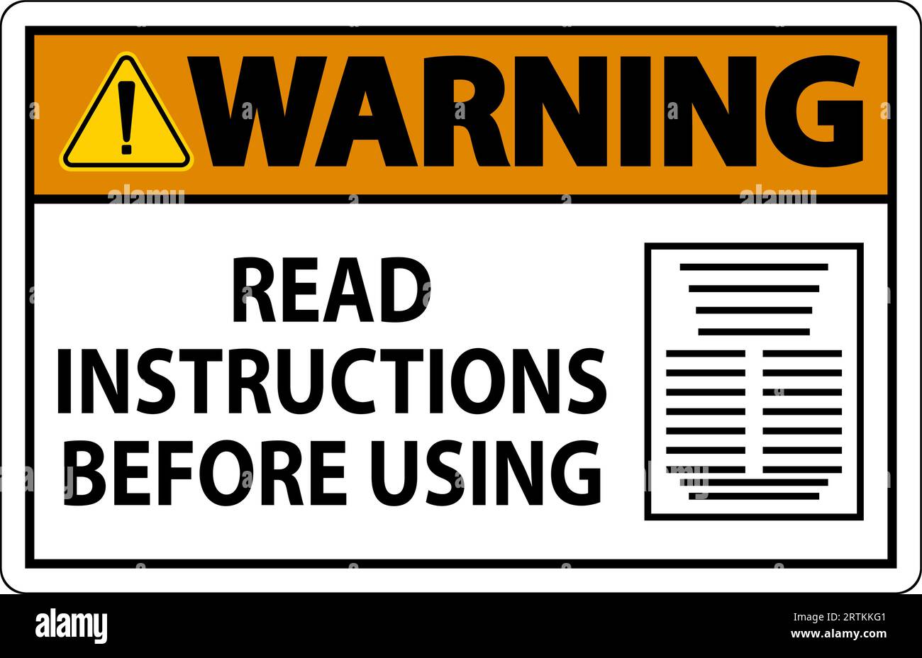 Warning Machine Sign Read Instructions Before Using Stock Vector Image ...