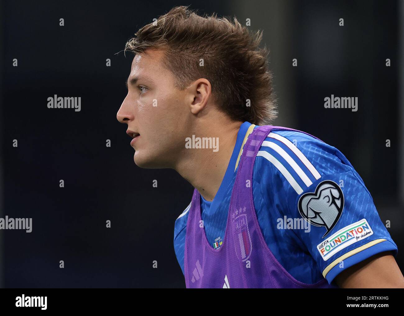Milan, Italy. 12th Sep, 2023. Mateo Retegui of Italy looks on as he ...