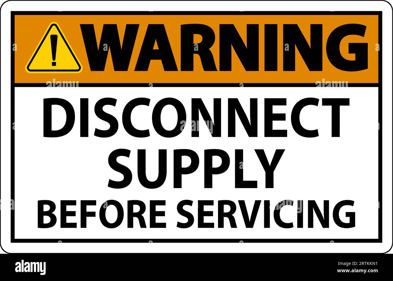 Warning Sign Disconnect Supply Before Servicing Sign Stock Vector Image ...