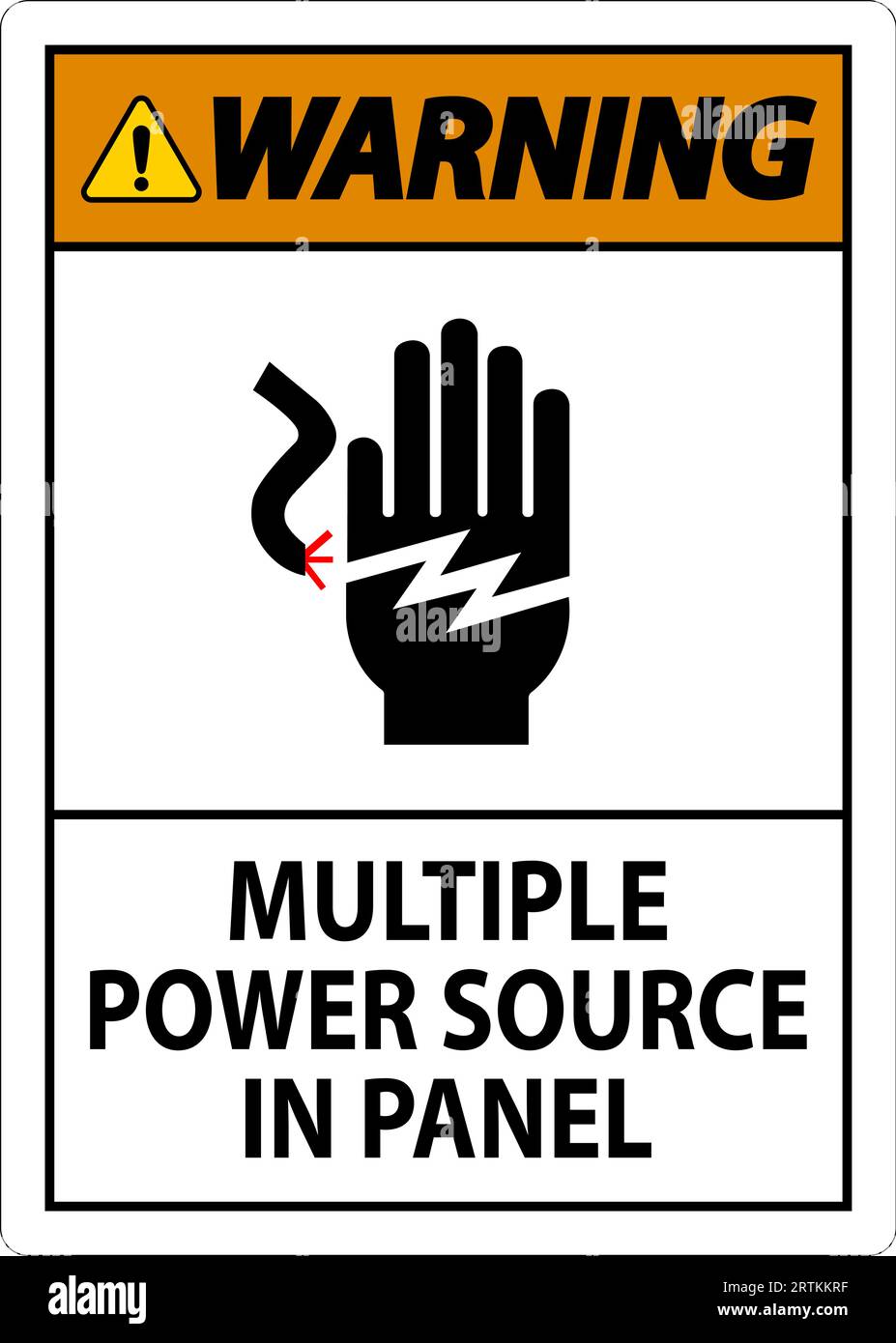 Warning Sign Multiple Power Source In Panel Stock Vector Image & Art ...