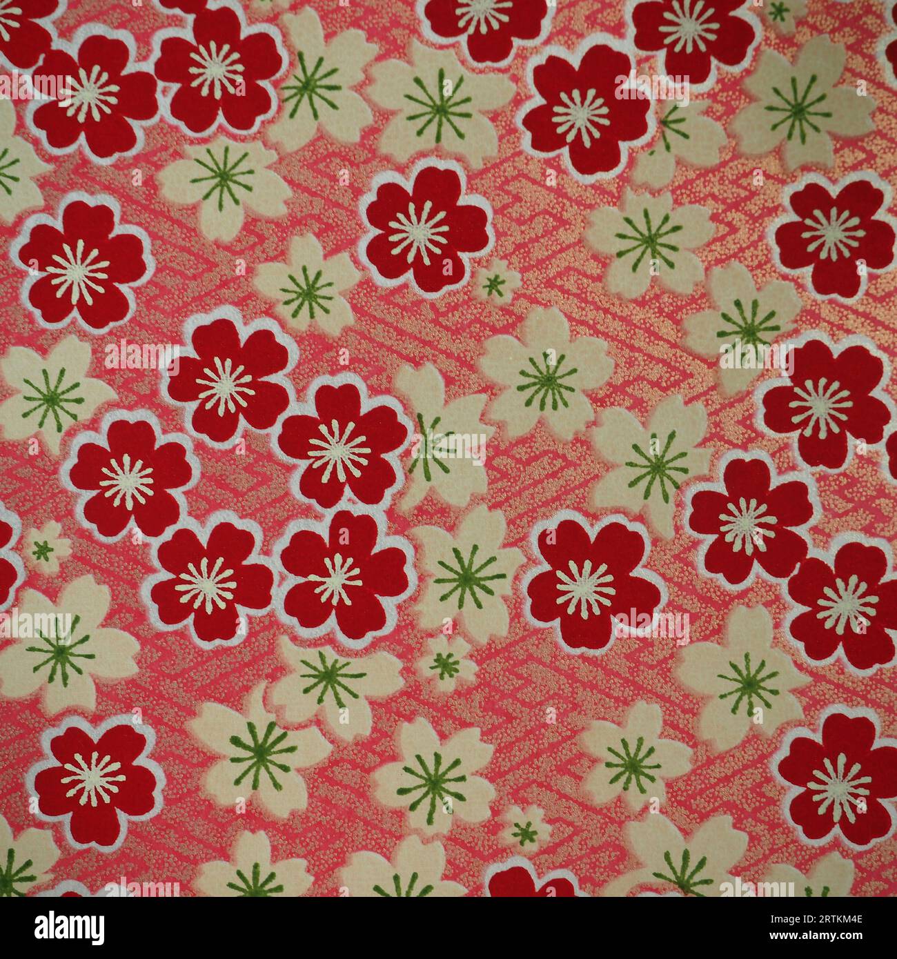 Japanese traditional patterns - floral patterns with pink background ...