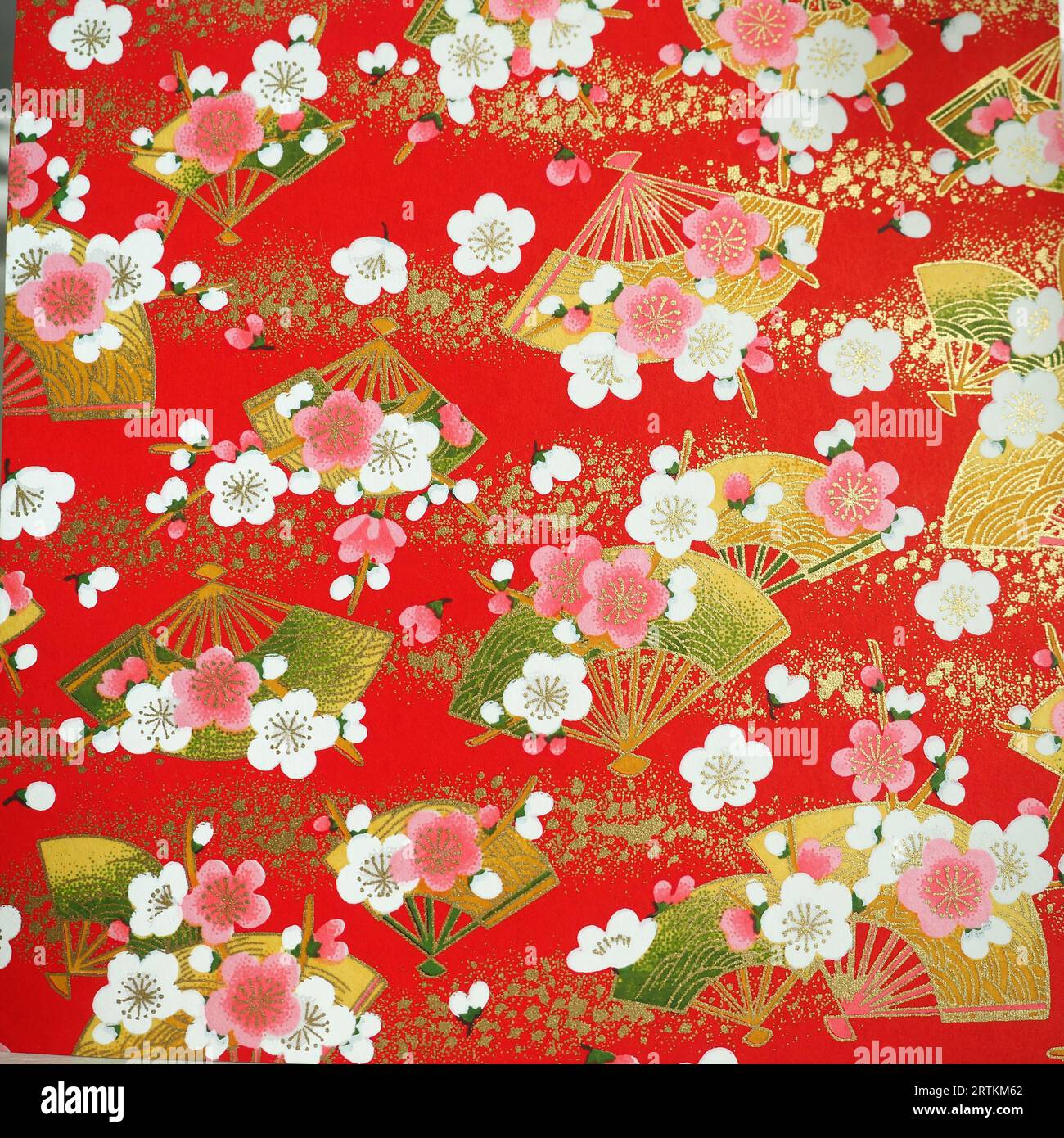 Japanese traditional patterns - festive theme with plum flowers and ...