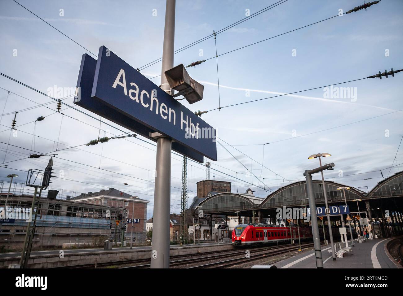 Picture of the a sign of Aachen Hbf train station, . Aachen ...