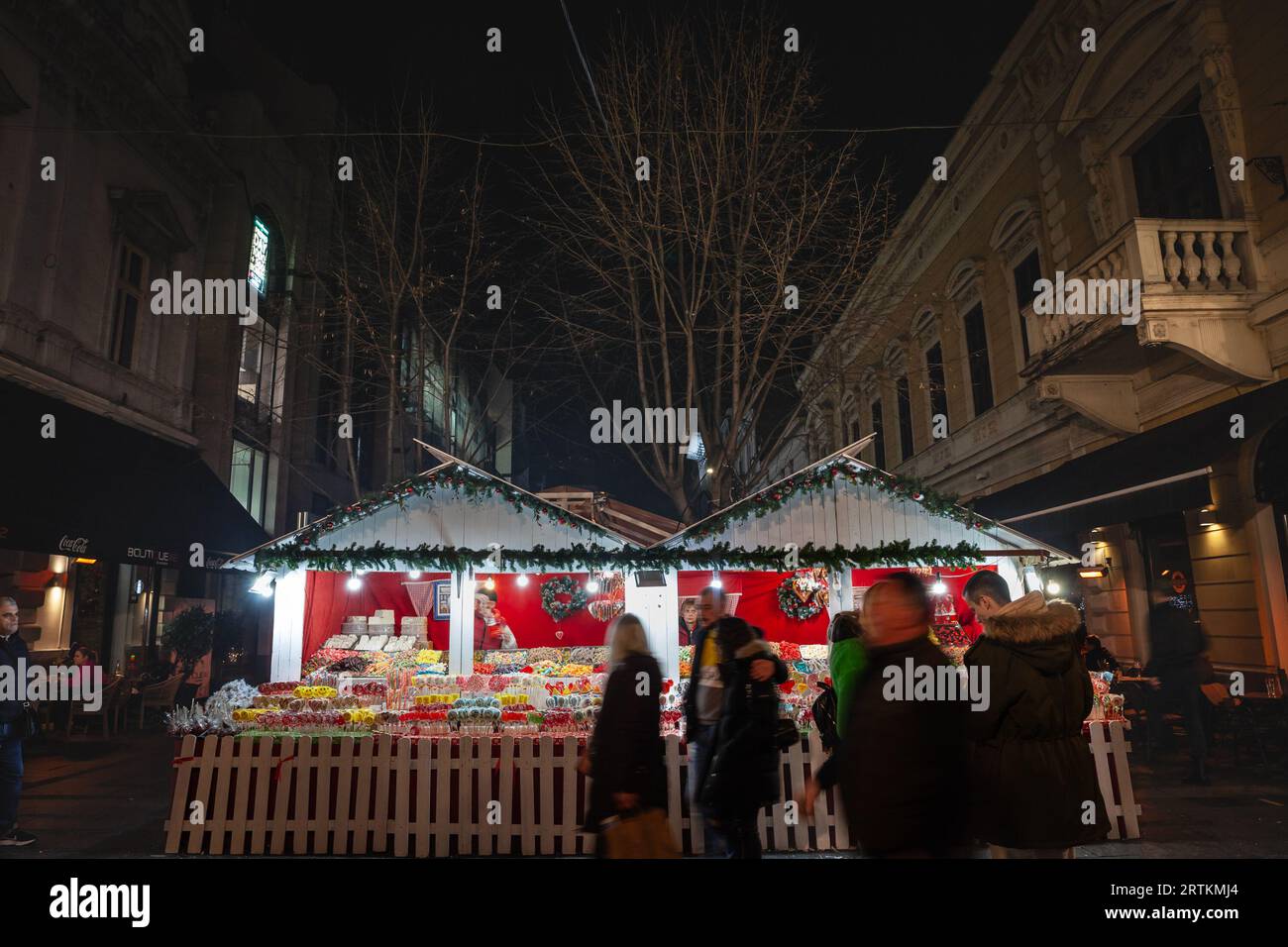 Picture of the belgrade christmas market in front of Kneza Mihailova ...