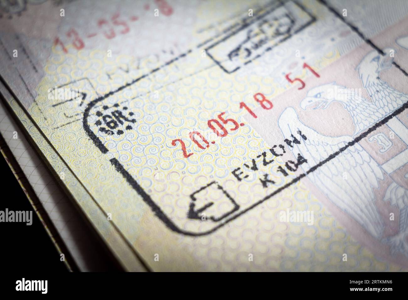 Picture of a european union standard passport stamp of Greece taken in ...