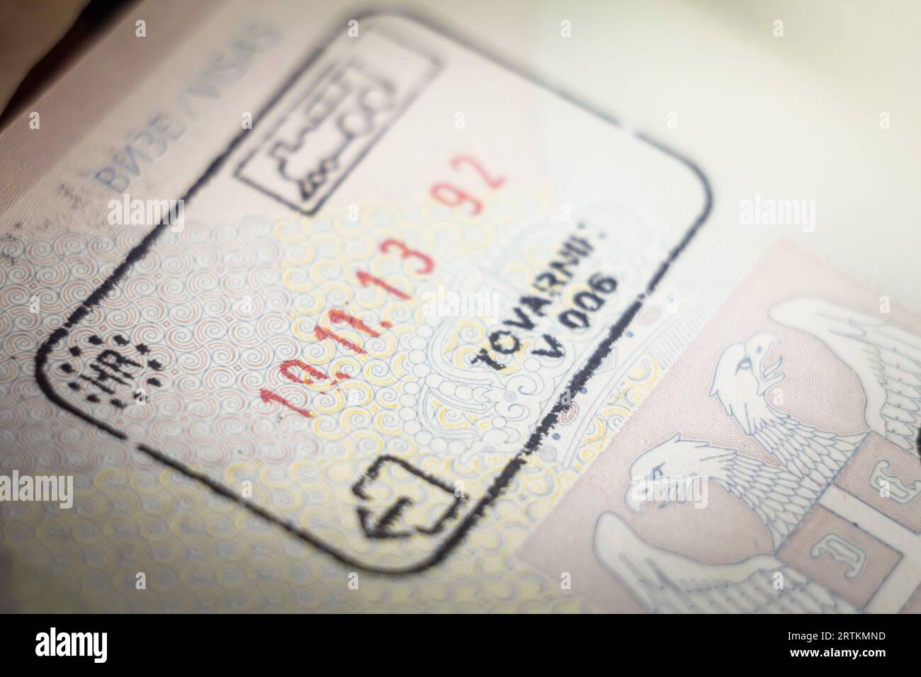 Picture of a european union standard passport stamp of croatia taken in ...
