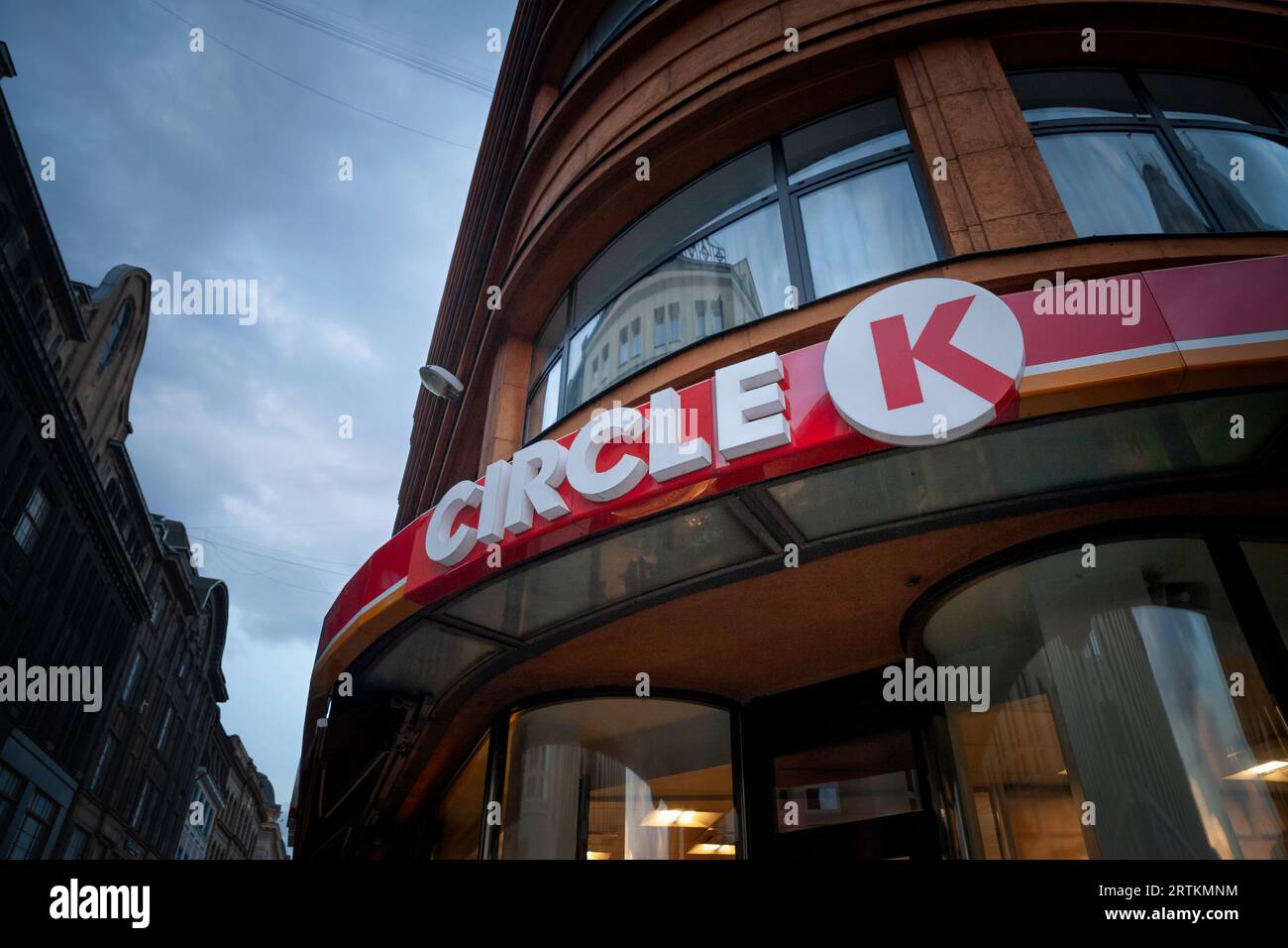 Picture of a sign with the logo of Circle K in a convenience store of ...